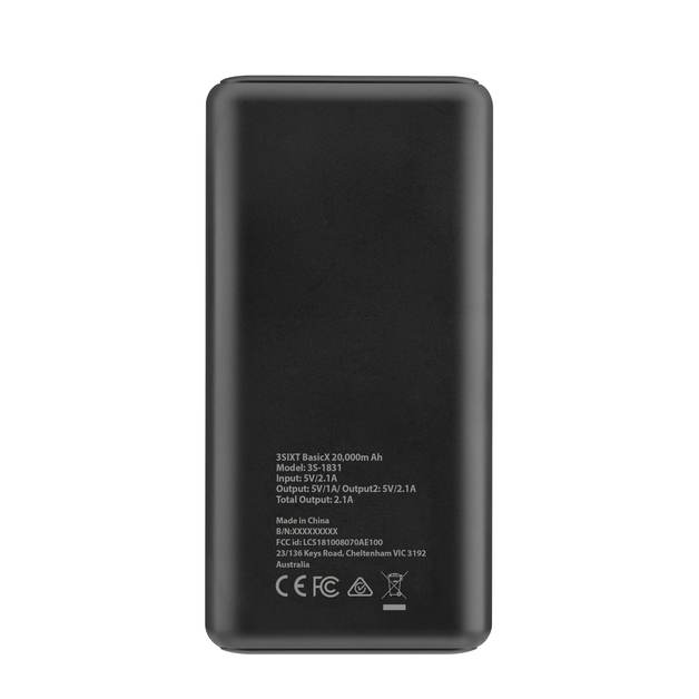 3sixT: JetPak BasiX - 20000mAh Power Bank - Black | at Mighty Ape NZ