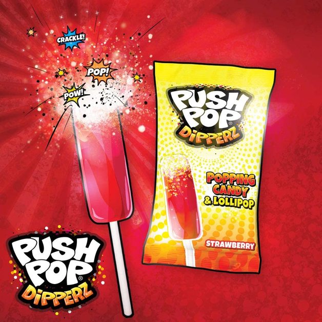 Push Pop Dipperz Strawberry Popping Candy & Lollipop - 12g | at Mighty ...