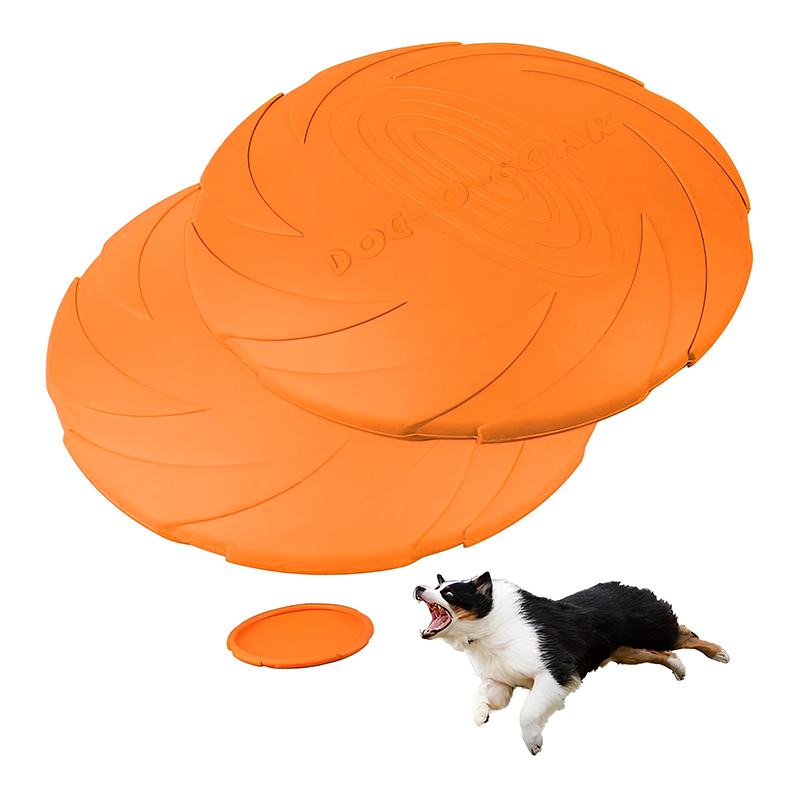 Buy PETSWOL Bite Resistant Soft Rubber Dog Frisbee - Orange (2 Pack) at ...