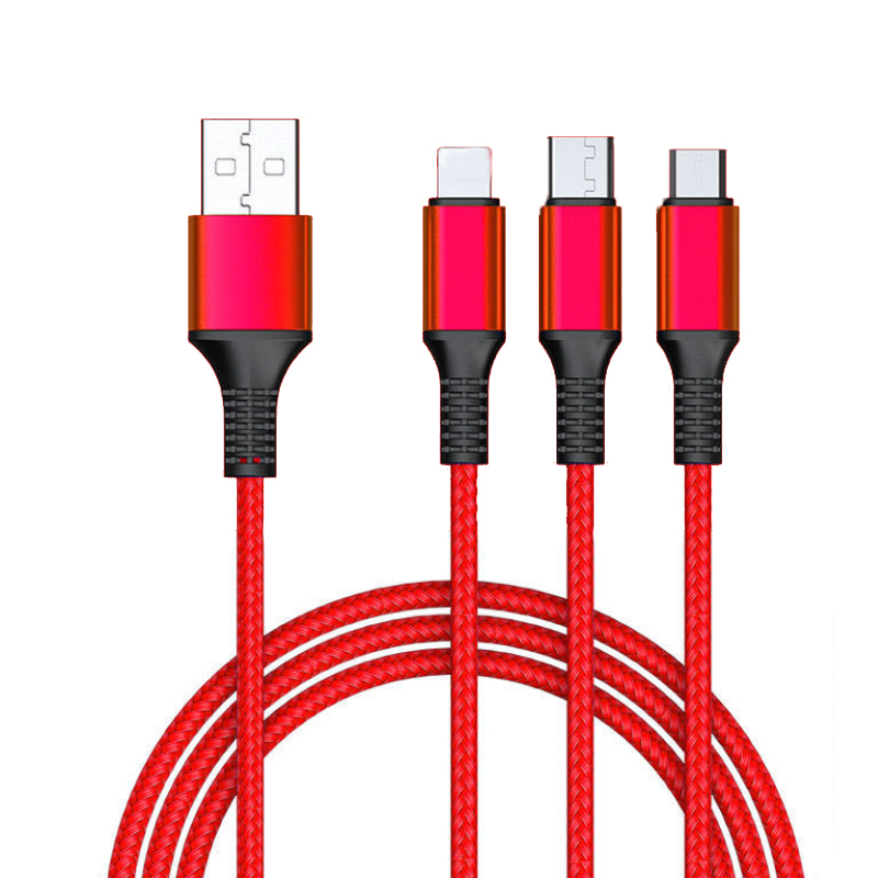 3-in-1 Charging Cable - Red | at Mighty Ape NZ