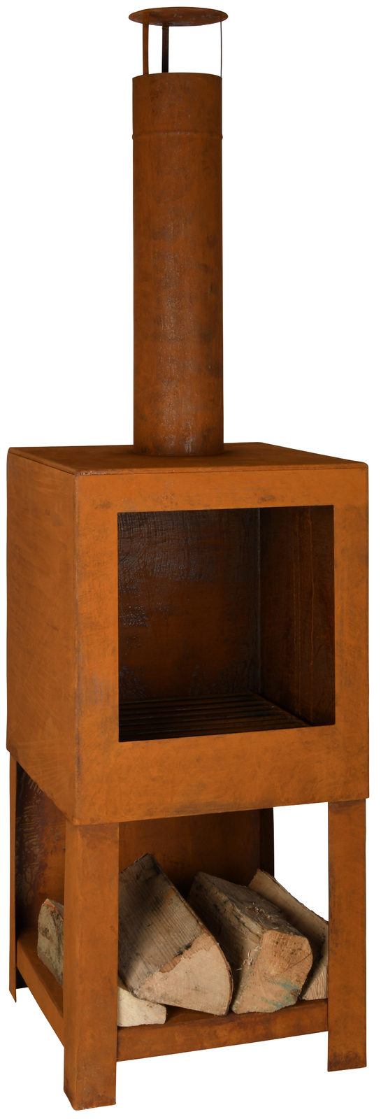 Buy Terrace Heater With Wood Storage - Rust at Mighty Ape NZ