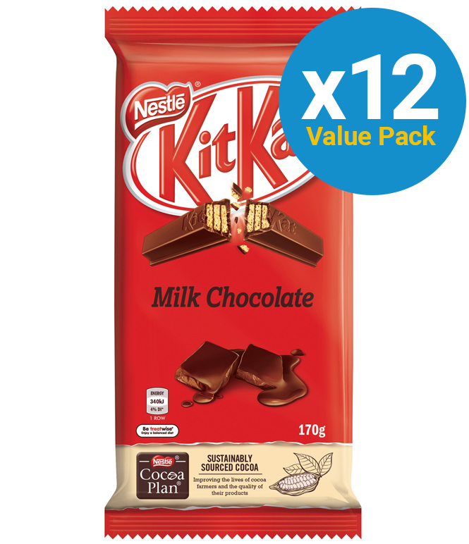 KitKat: Milk Chocolate Block 170g (12 Pack) | at Mighty Ape NZ