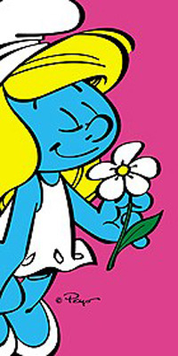 The Smurfs - Pink Flower Smurfette Towel | at Mighty Ape Australia