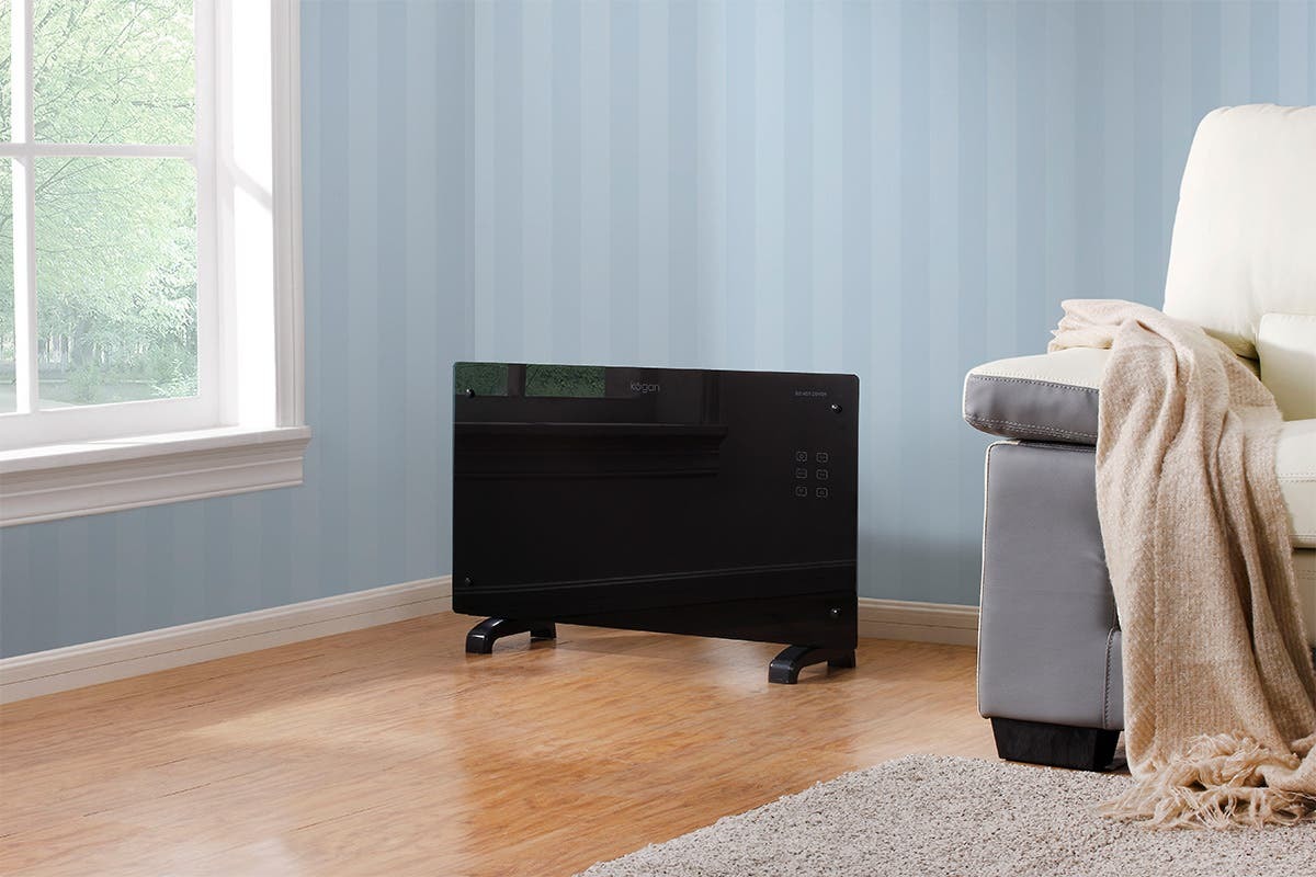 Buy Kogan 2000W Black Glass Portable Electric Panel Heater at Mighty Ape NZ