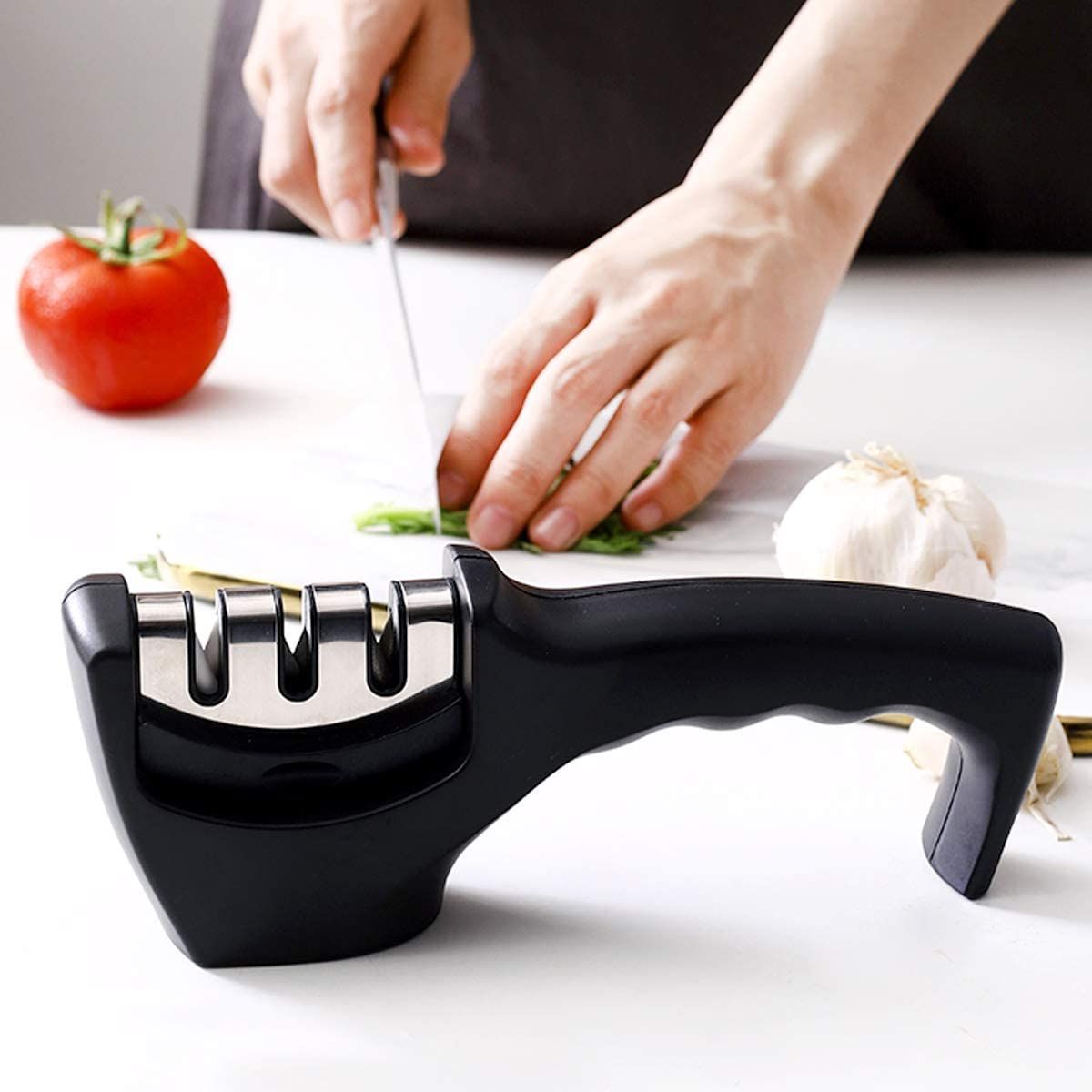3-Step Knife Sharpener - Black | at Mighty Ape NZ