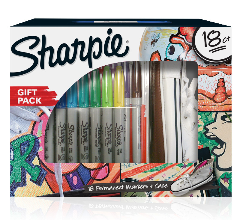 Buy Sharpie 18 Pack Markers with Shoe Pencil Case at Mighty Ape Australia