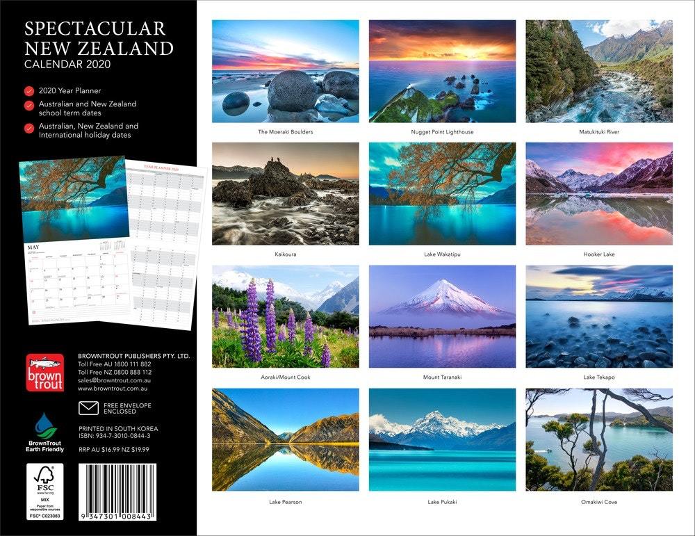Buy Spectacular New Zealand 2020 Horizontal Wall Calendar at Mighty Ape NZ