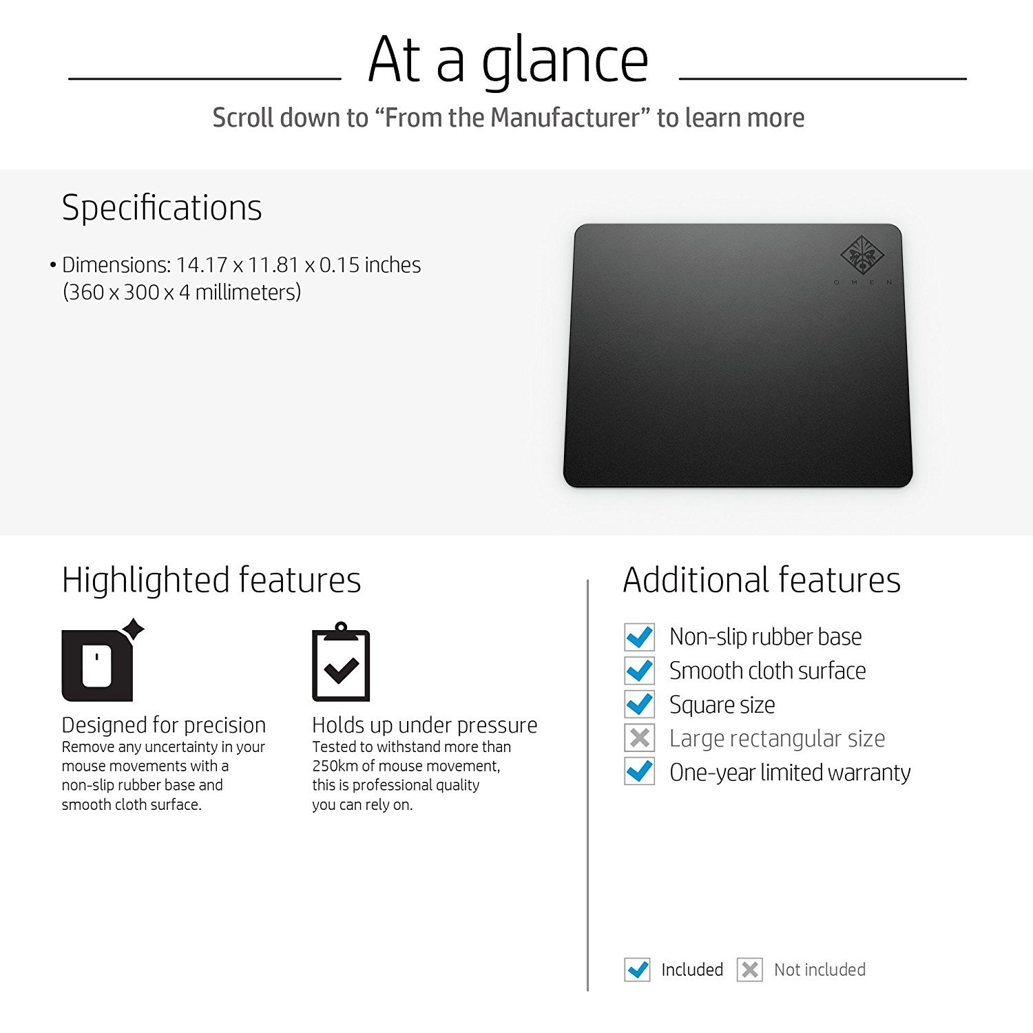 OMEN 100 Square Gaming Mouse Pad | | Buy Now | at Mighty Ape NZ