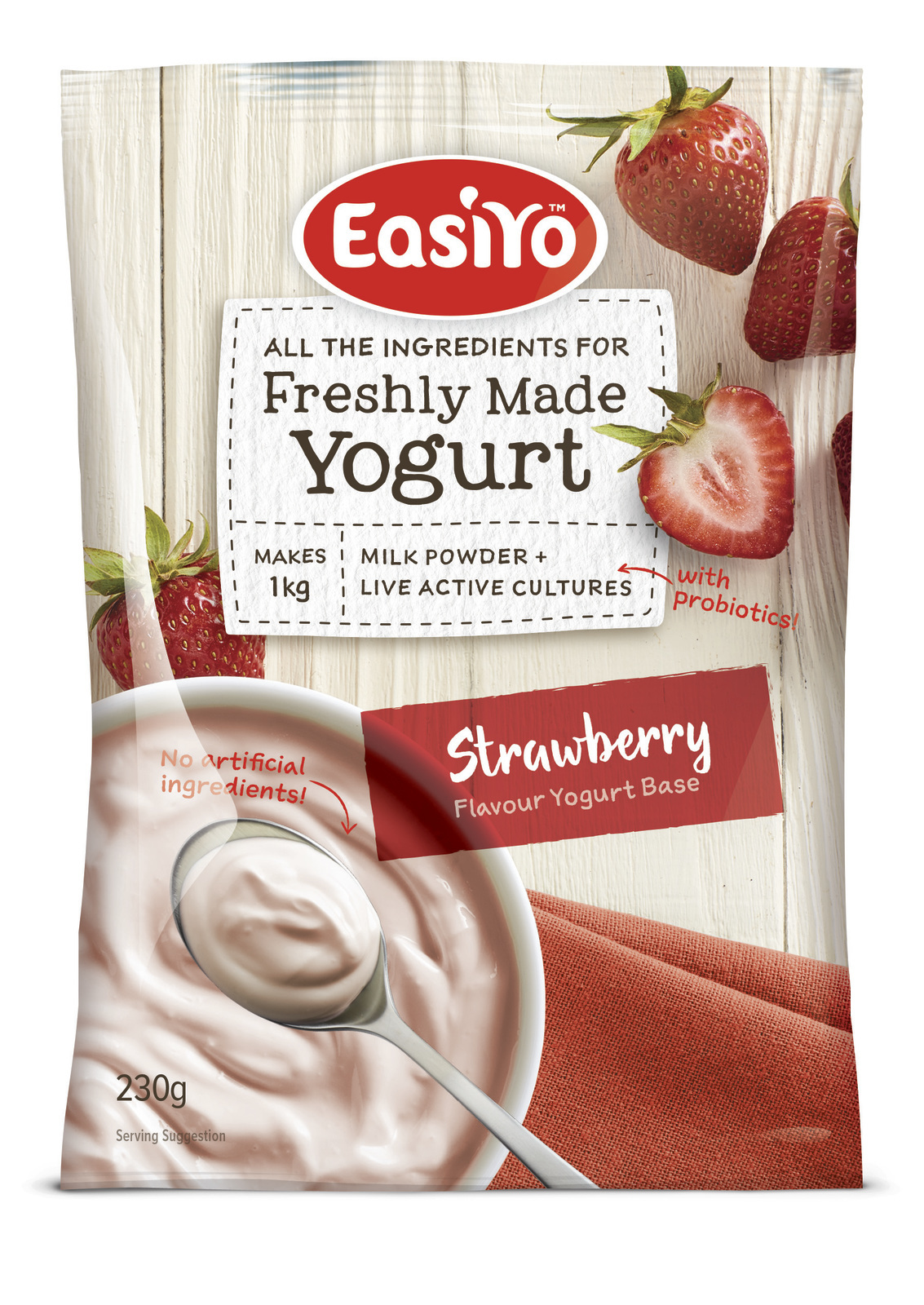 EasiYo: Everyday Range Yogurt Base Strawberry 230g (8 Pack) | at Mighty ...