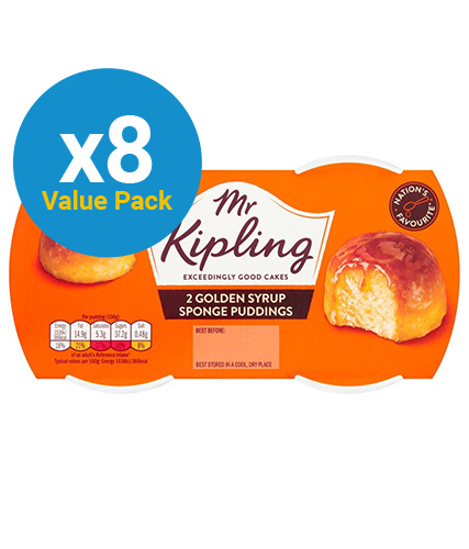 Mr Kipling Golden Syrup Sponge Puddings 2 x 95gm (8 Pack) | at Mighty ...