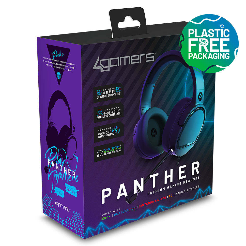 4Gamers XP Panther Wired Gaming Headset (Black) | Switch, PC, PS5, PS4, Xbox Series X, Xbox One ...