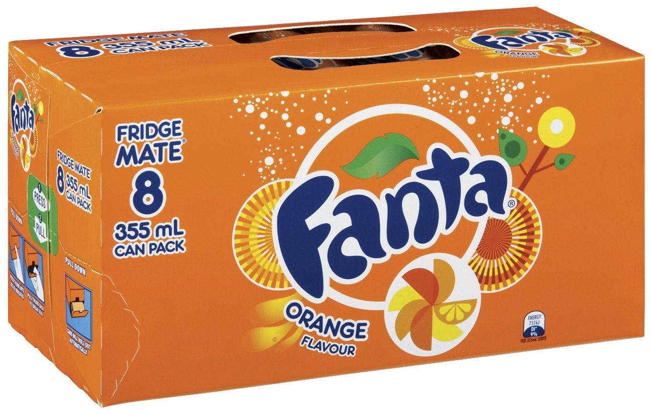 Fanta Orange Soft Drink Cans - 8 Pack (330ml) | at Mighty Ape NZ