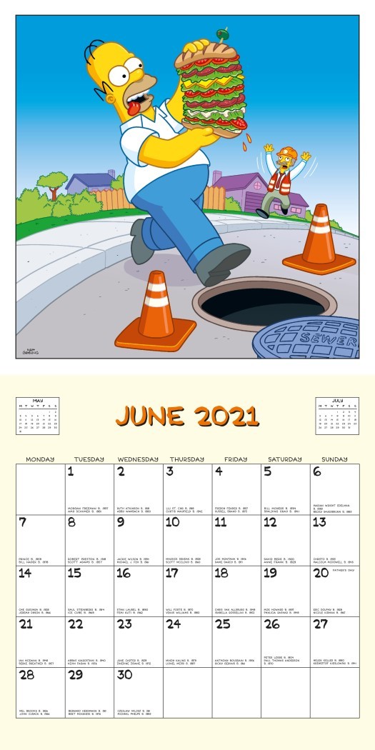 Buy Official The Simpsons 2021 Square Wall Calendar at Mighty Ape NZ