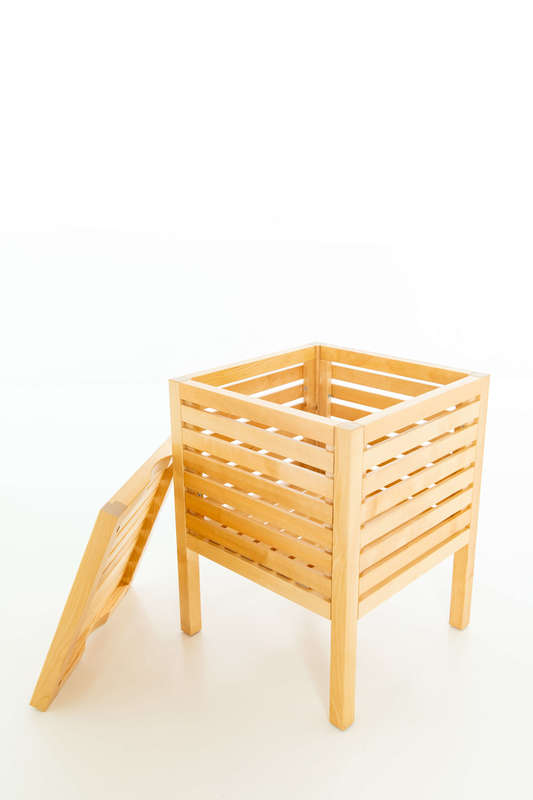 Buy Solid Birch Wood Storage Cube Stool at Mighty Ape NZ