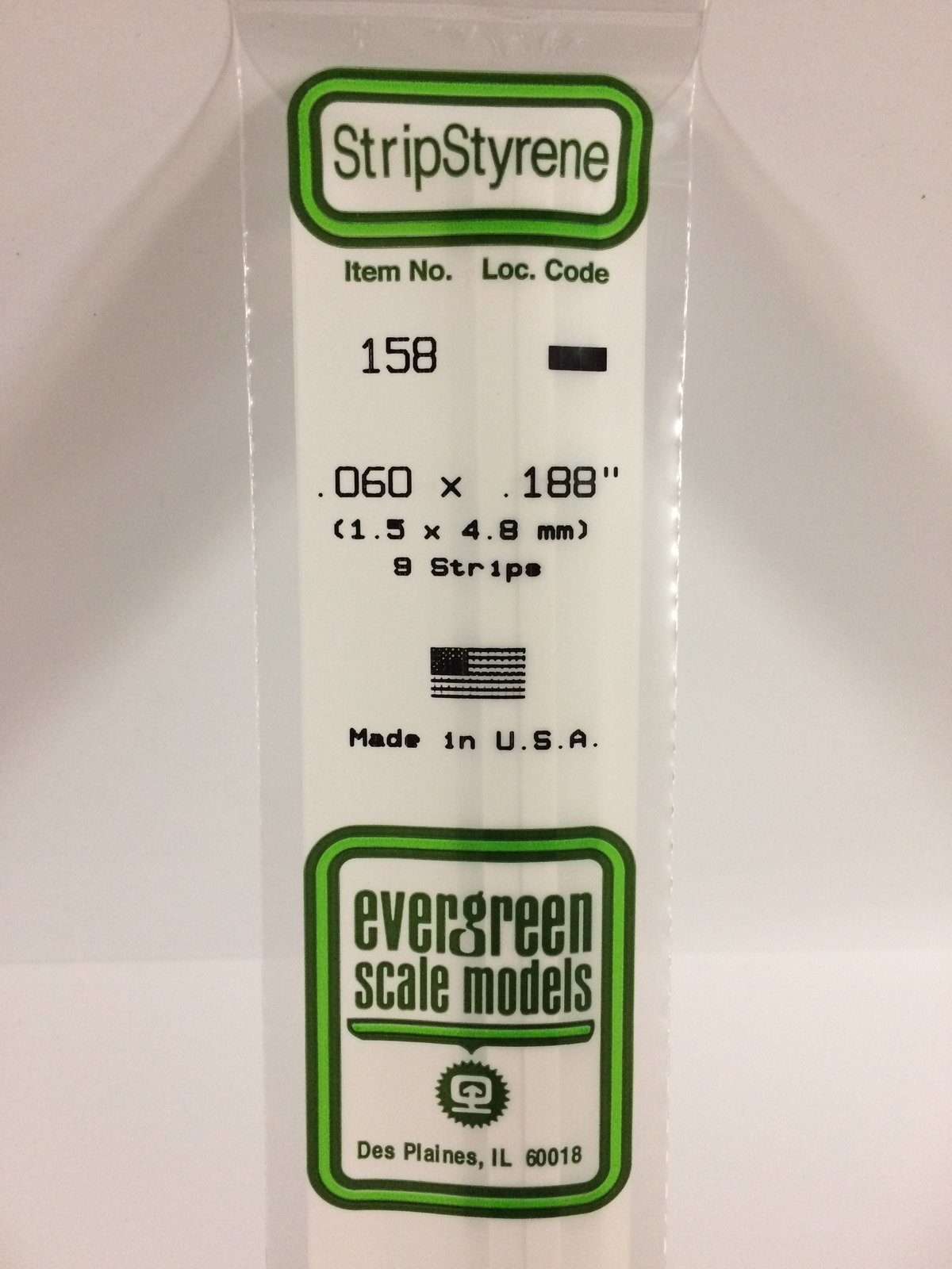 Evergreen Styrene Stripstyrene White 1.5X4.8 mm (9) | at Mighty Ape NZ