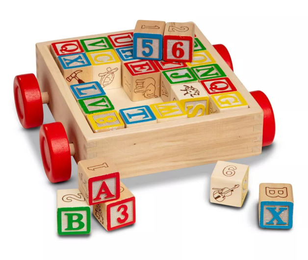 Buy Melissa & Doug: ABC - Wooden Block Cart at Mighty Ape NZ