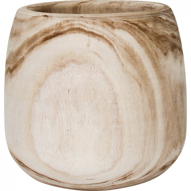 Lavida: Wood Pot - Natural Curve | at Mighty Ape NZ