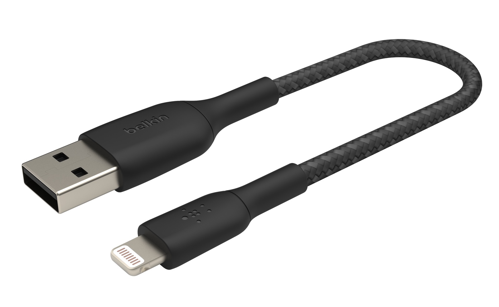BOOST-UP-CHARGE Lightning to USB-A Braided Cable, 0.15m Black | at ...