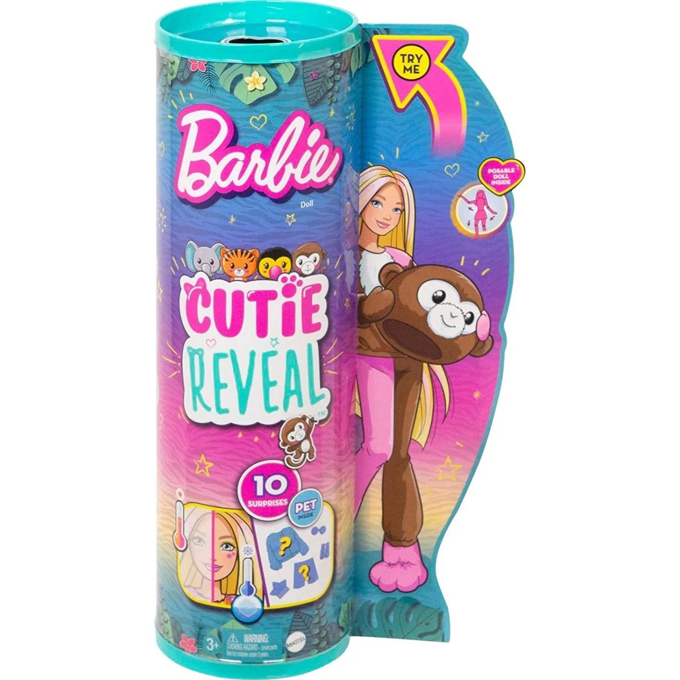 Buy Barbie: Cutie Reveal Jungle Series - Monkey Costume Doll at Mighty Ape NZ