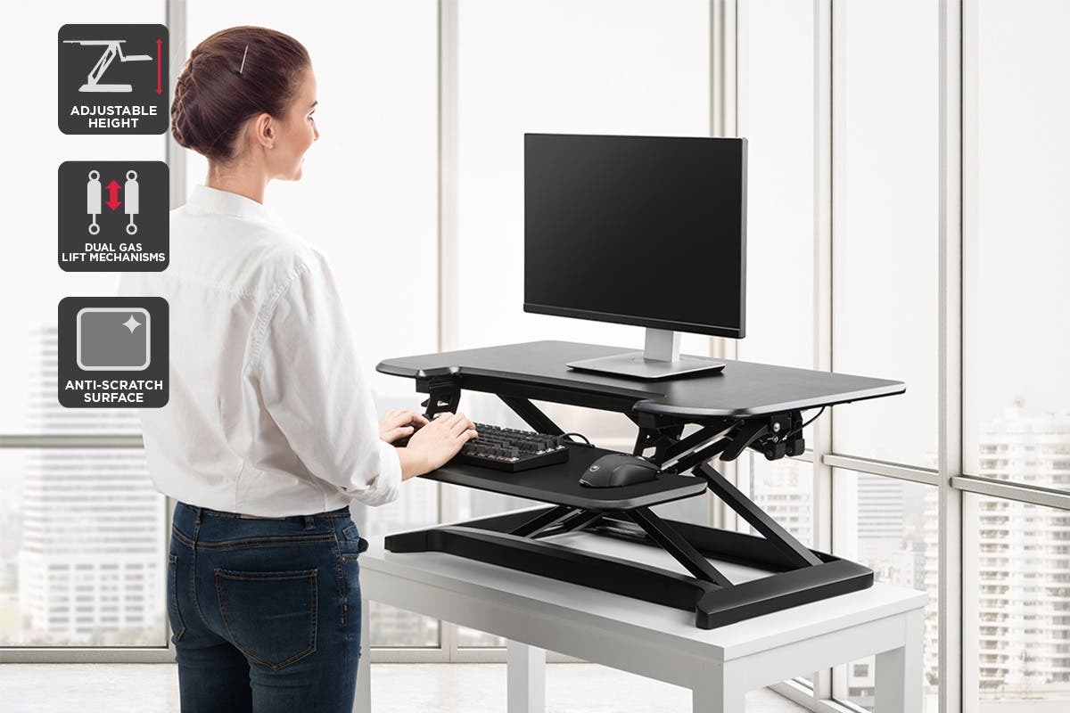 Buy Ergolux DuoPro Height Adjustable Sit Stand Desk Riser Medium