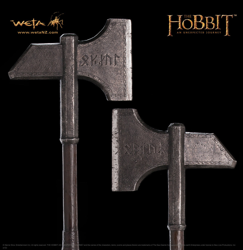 The Hobbit Dwalin's Axes Prop Replica - by Weta Images at Mighty Ape NZ