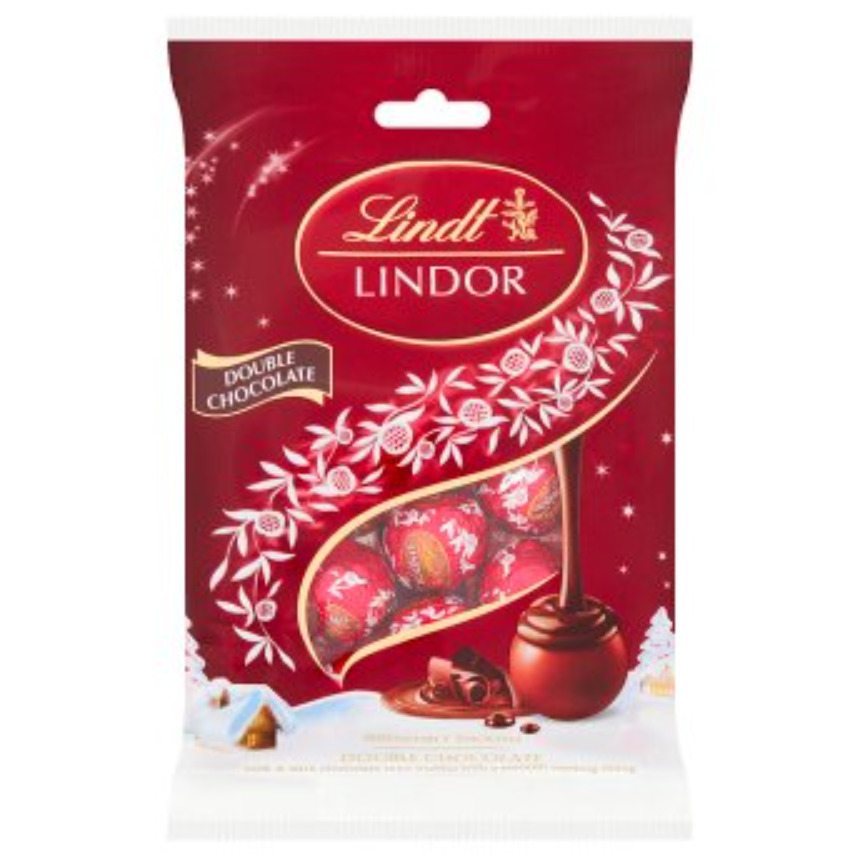 Lindt: Lindor Mini Double Chocolate Truffles - 80g (Pack of 16) | at ...