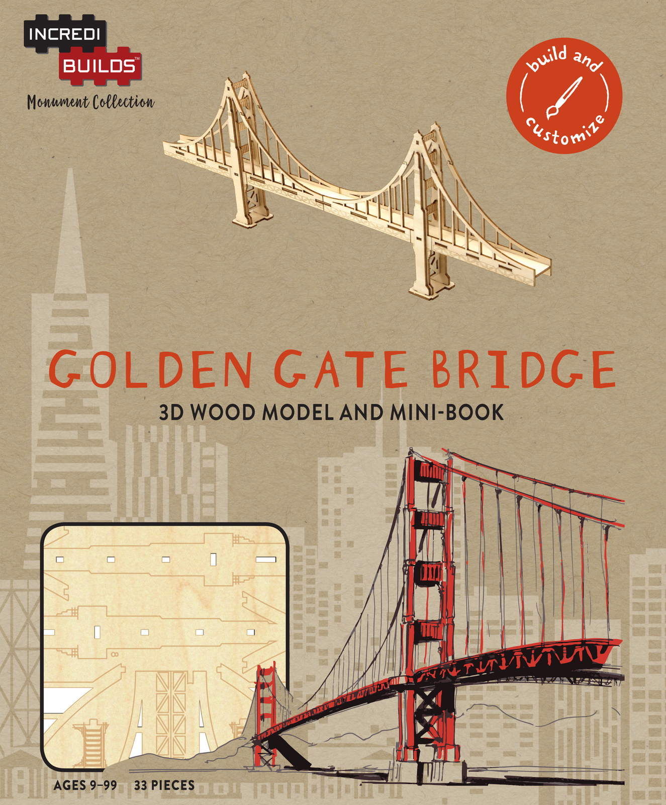 IncrediBuilds: San Francisco: Golden Gate Bridge 3D Wood Model And Book ...