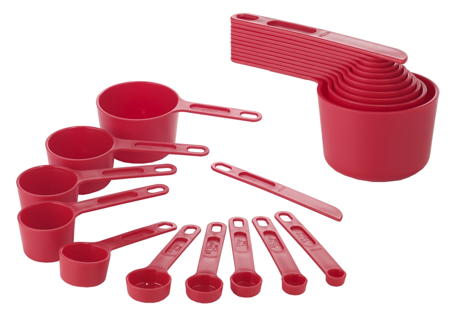 11 Piece Measuring Set - Red | at Mighty Ape NZ