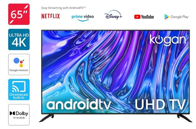 Kogan: 65" LED 4K Smart Android TV | at Mighty Ape NZ