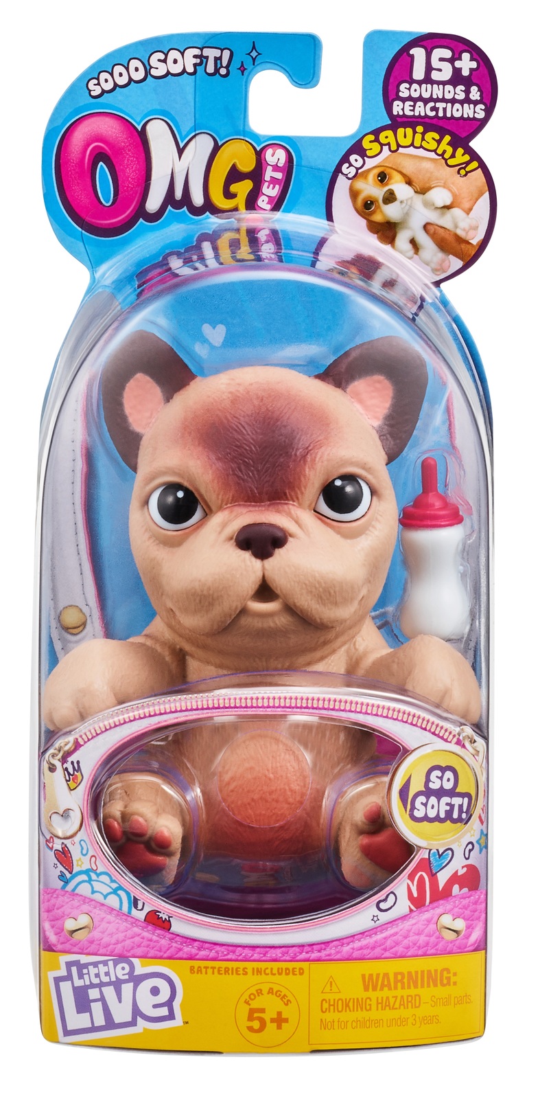Buy OMG Pets: Soft Interactive Puppy - Bulldog at Mighty Ape NZ