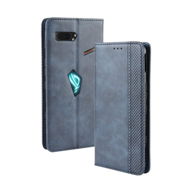 Ape Basics: Asus ROG Phone II Leather Flip Phone Case - Blue | at ...