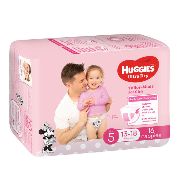 Buy Huggies Ultra Dry Convenience Walker Girl Nappies - Size 5 at ...