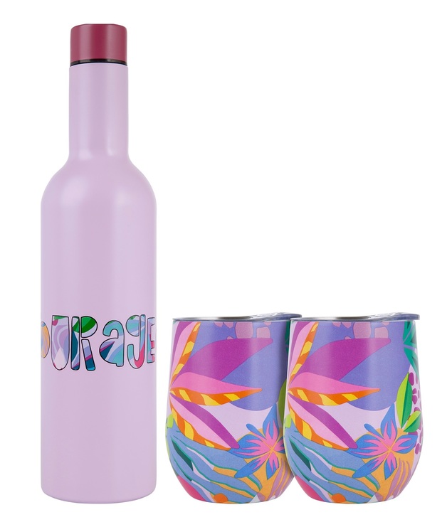 Maxwell & Williams: Kasey Rainbow Be Fierce Double Wall Insulated Wine Set | at Mighty Ape NZ