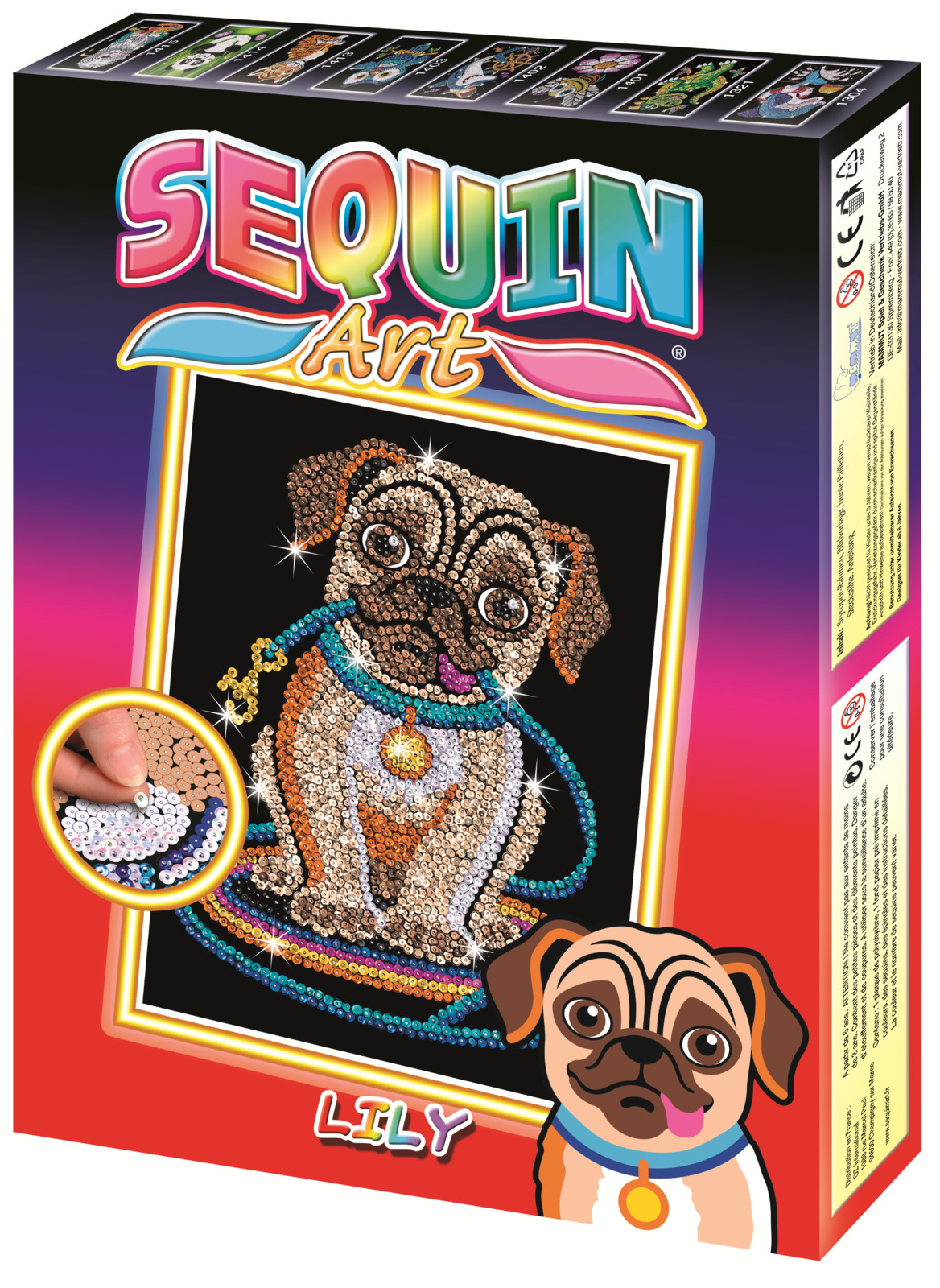 Buy Sequin Art: Craft Kit - Lily Pug at Mighty Ape Australia
