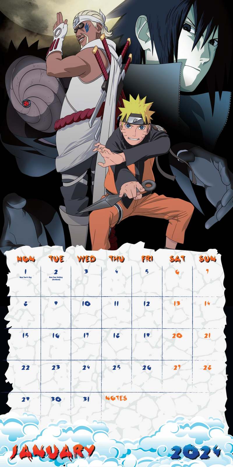 Buy Naruto Shippuden 2024 Square Wall Calendar at Mighty Ape NZ