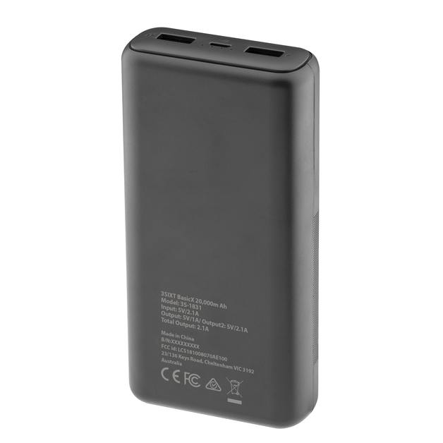 3sixT: JetPak BasiX - 20000mAh Power Bank - Black | at Mighty Ape NZ