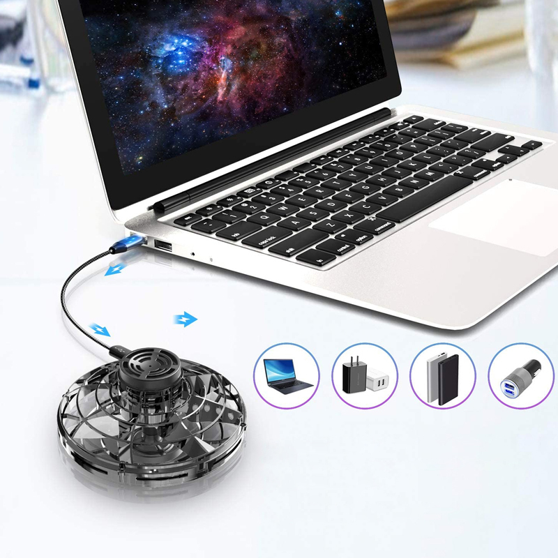 Rotary Rechargeable Flying Gyroscope USB Toy - Grey | at Mighty Ape NZ