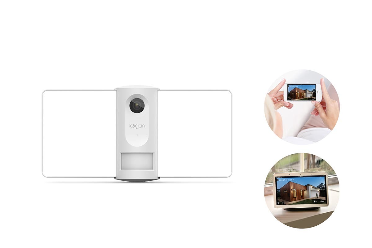 Kogan SmarterHome IP54 Outdoor Smart Wi-Fi Flood Light Security Camera ...