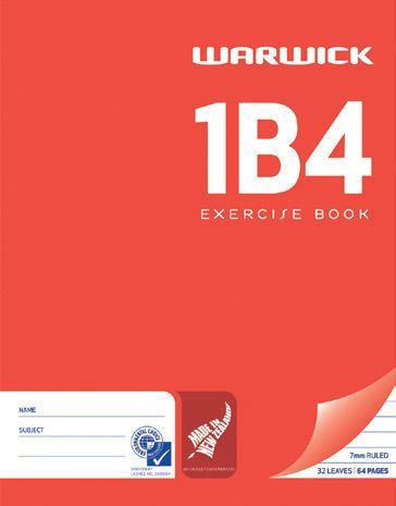 Buy Warwick 1B4 32lf 7mm Ruled Exercise Book at Mighty Ape NZ