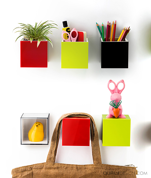 Qualy Pixel Box Floating Storage - Black | at Mighty Ape NZ