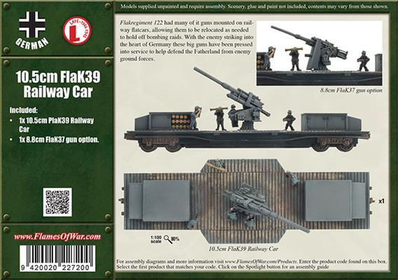 Flames of War: German 10.5cm FlaK39 Railway Car | at Mighty Ape NZ