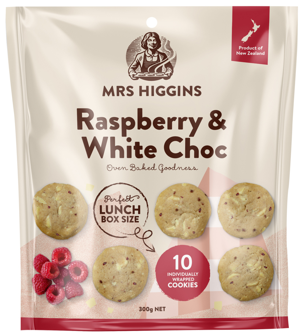 Mrs Higgins Raspberry White Choc Multipack 10pk | at Mighty Ape NZ
