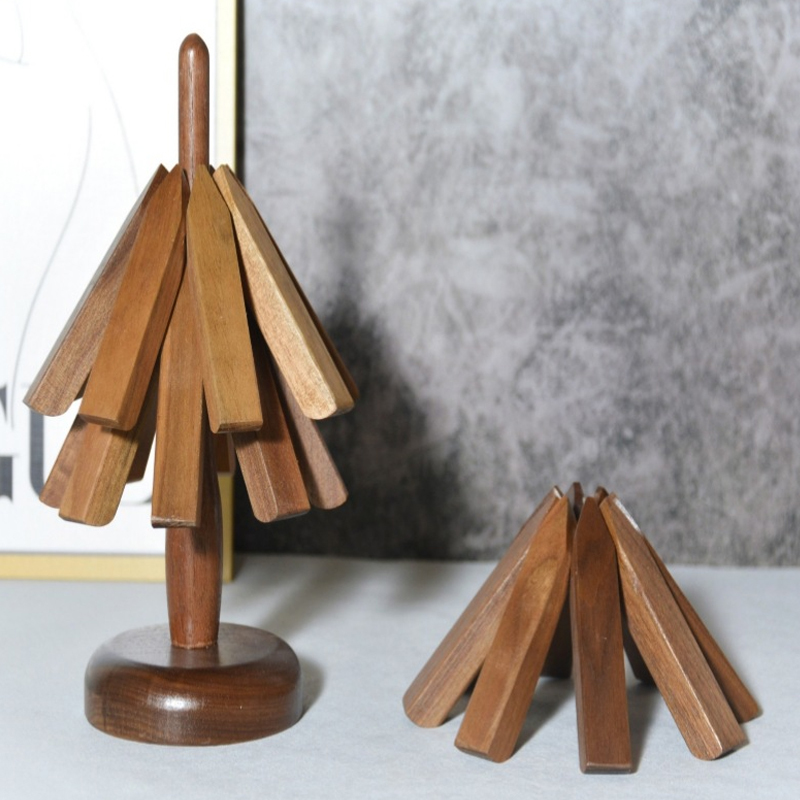 Wooden Trivet Set with Tree Stand Storage | at Mighty Ape NZ