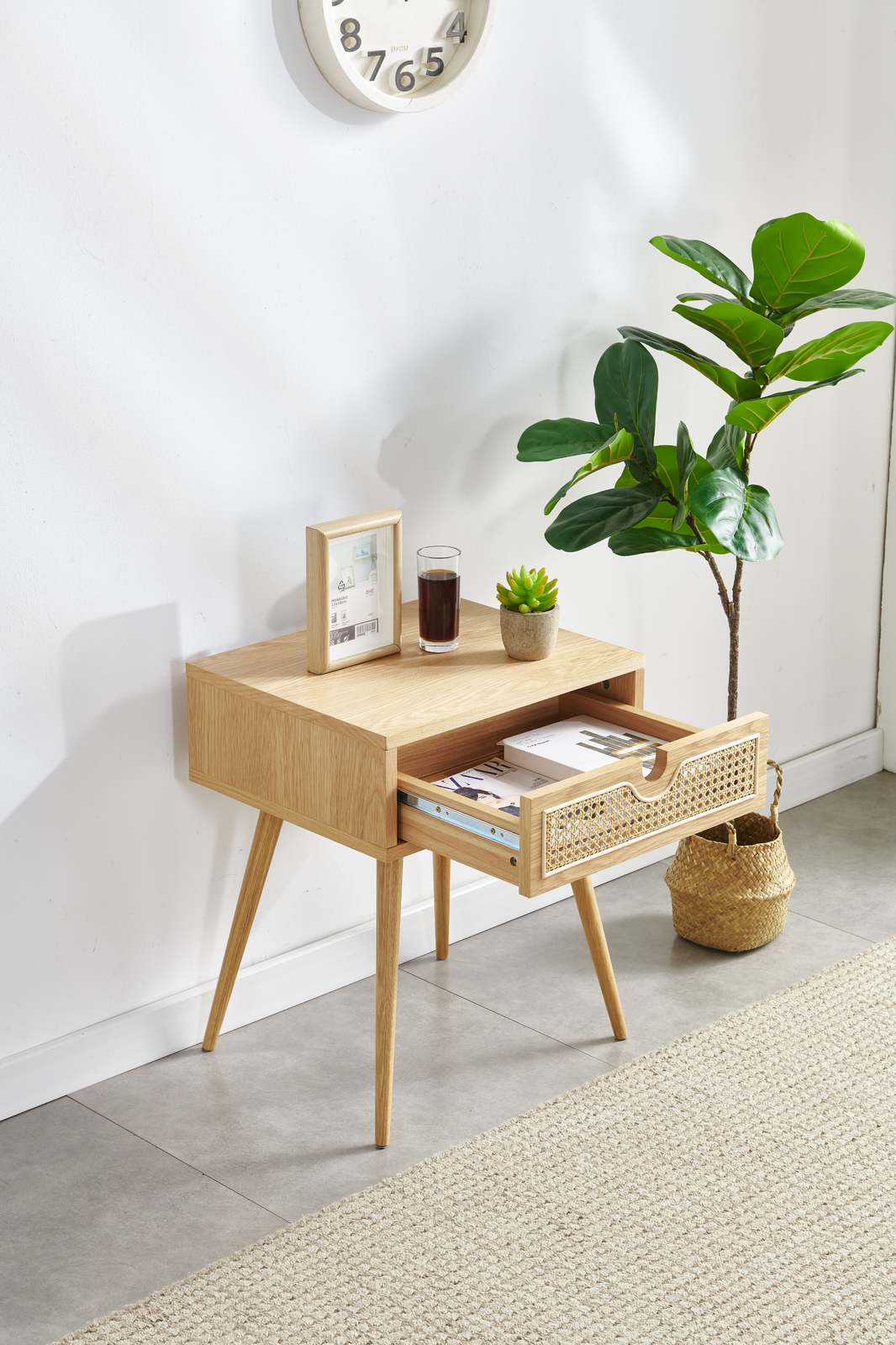 Buy Fraser Country Natural Rattan Bedside Table at Mighty Ape NZ