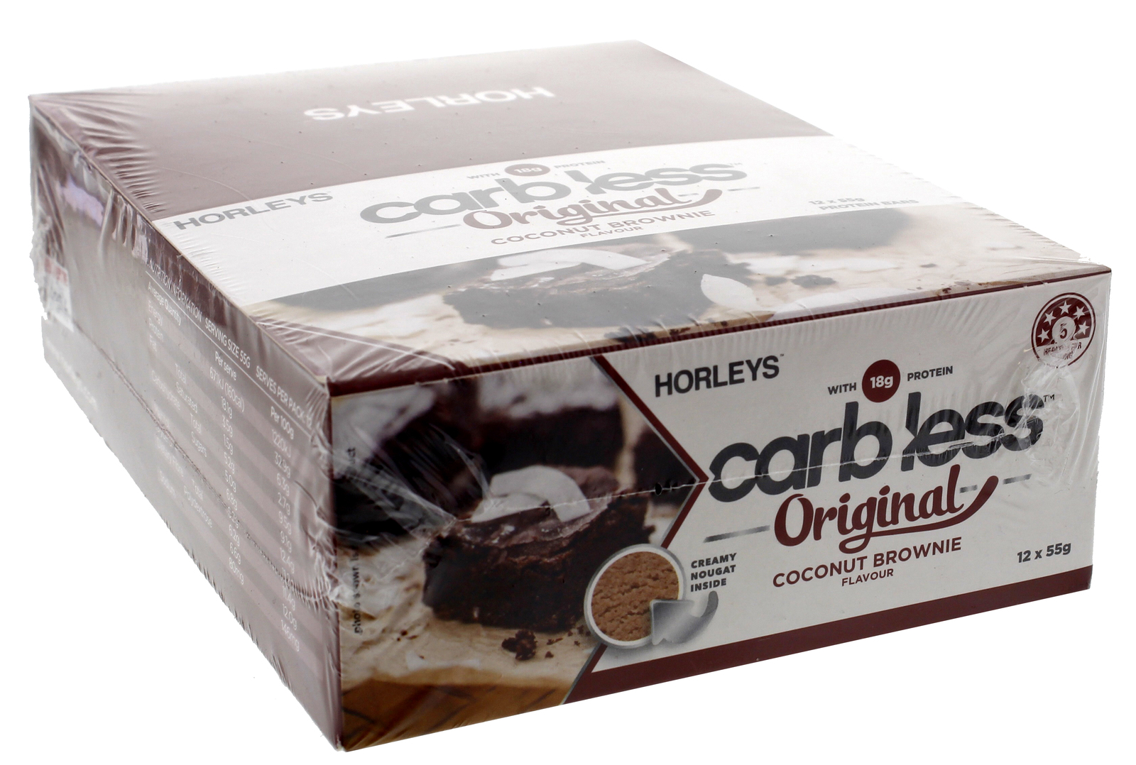Buy Horleys Carb Less Original Bars - Coconut Brownie (12 x 55g Pack ...