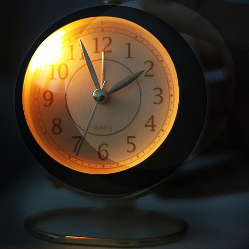 Retro Backlight Cute Desk Clock with Night Light - Black | at Mighty Ape NZ