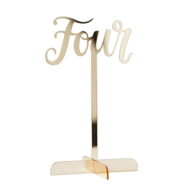 Ginger Ray: Acrylic Table Numbers 1-12 - Gold Wedding | at Mighty Ape NZ