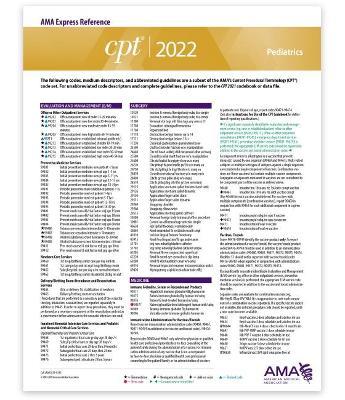 CPT Express Reference Coding Card 2022: Pediatrics | Buy Now | at Mighty Ape NZ
