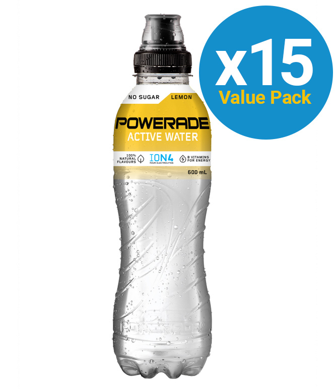 Powerade Active Water Lemon 750ml (15 Pack) | at Mighty Ape NZ