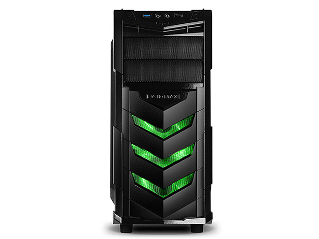 Raidmax Vortex V4 Black/Green Gaming Mid Tower Case | at Mighty Ape NZ